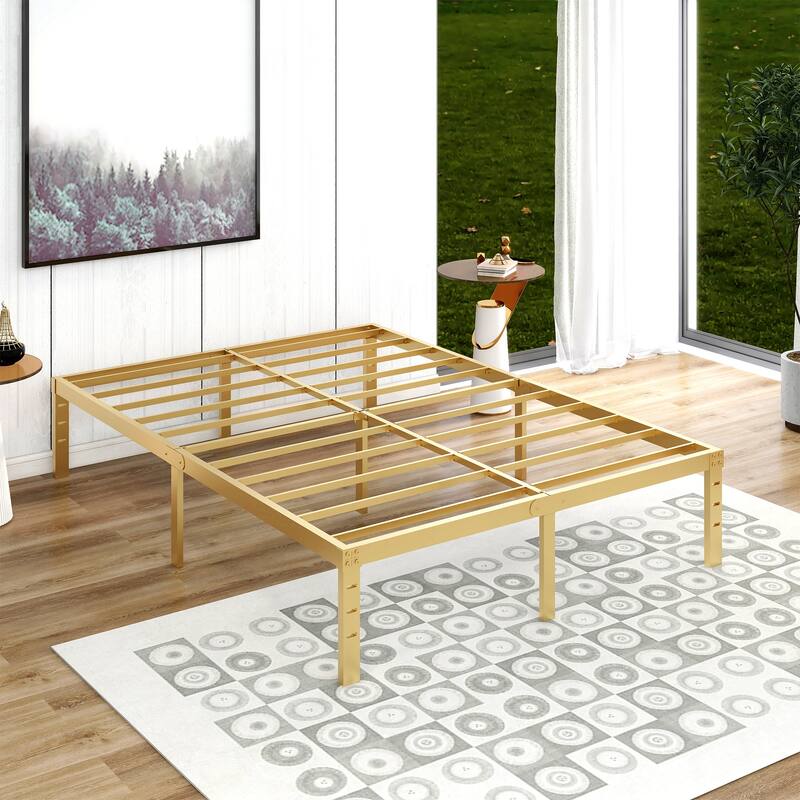 NNV 14" 3500 lbs Heavy Duty Bed Frame, Duty Steel Slat Metal Bed Frame - On Sale - Overstock ...